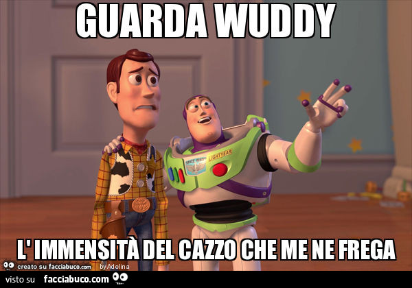 Guarda wuddy l' immensità del cazzo che me ne frega - Facciabuco.com