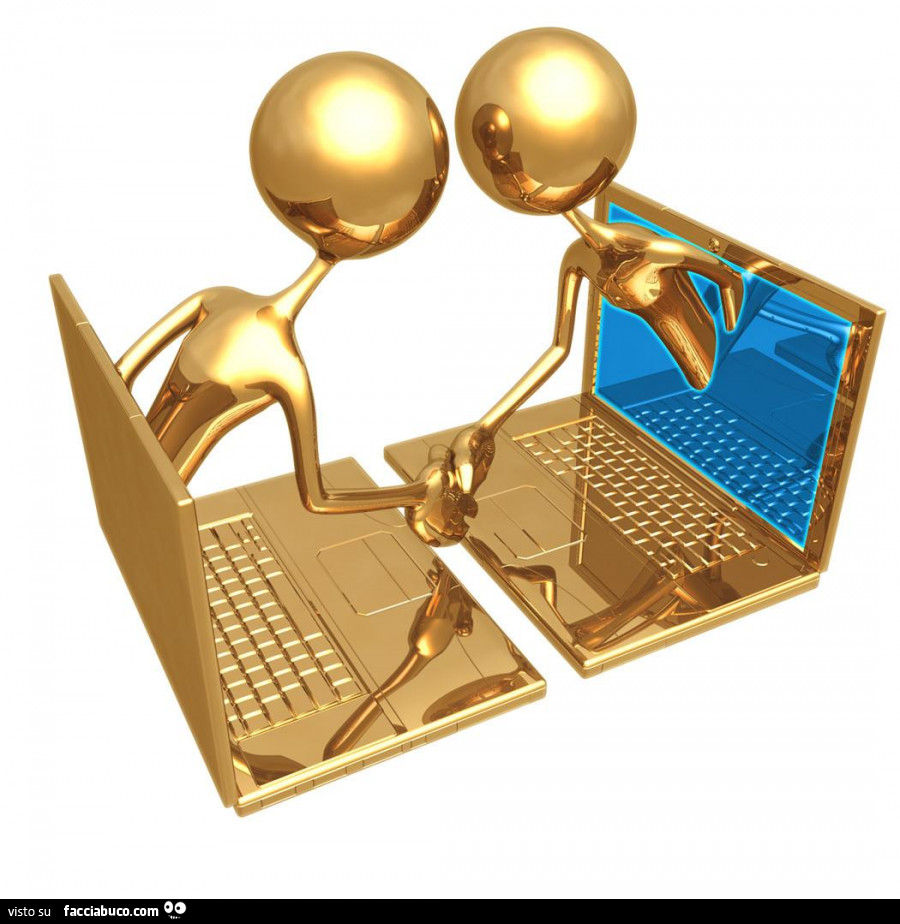 Gli omini dentro i computer si danno la mano - Facciabuco.com